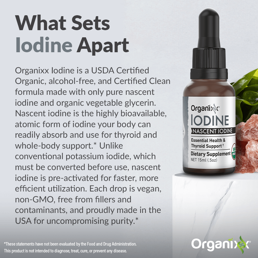 Organixx Iodine - Support Thyroid Function & Balance for Healthy ...
