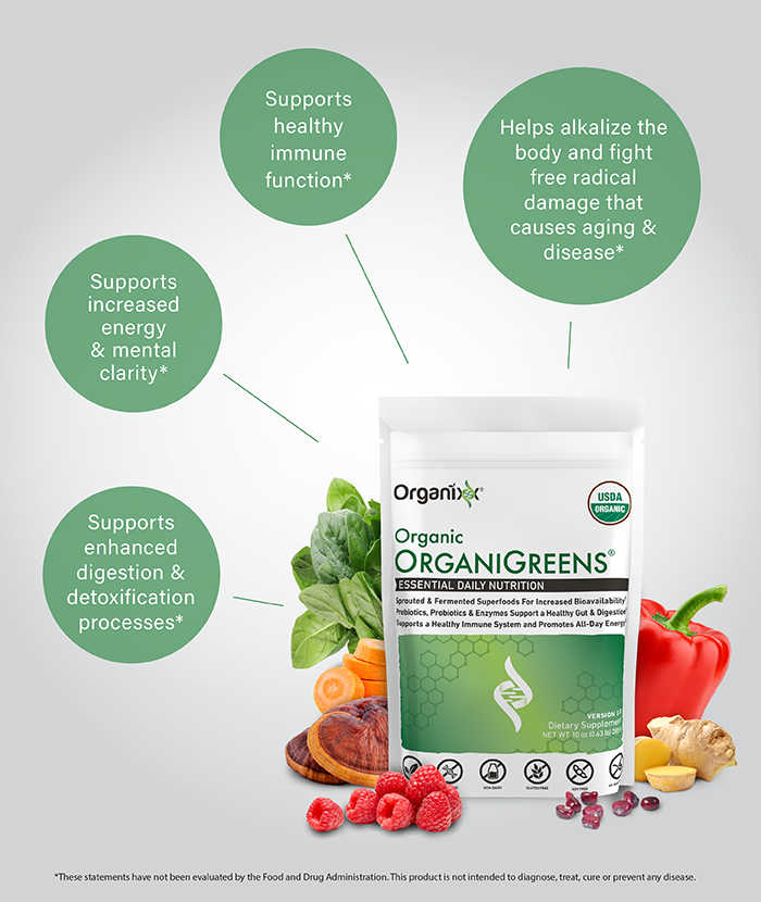 Organixx OrganiGreens – USDA Organic All-In-One Daily Greens Supplement ...