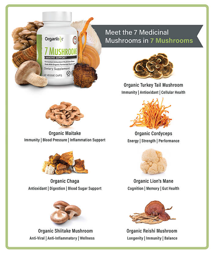 Immune Boosting Fermented Mushroom Supplement - 7M+ | Organixx