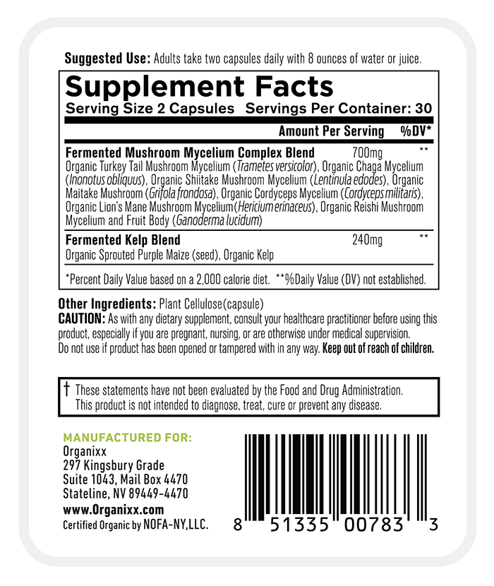 Immune Boosting Fermented Mushroom Supplement - 7M+ | Organixx