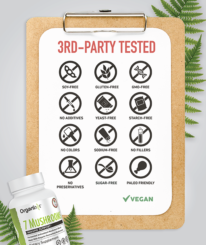 Immune Boosting Fermented Mushroom Supplement - 7M+ | Organixx